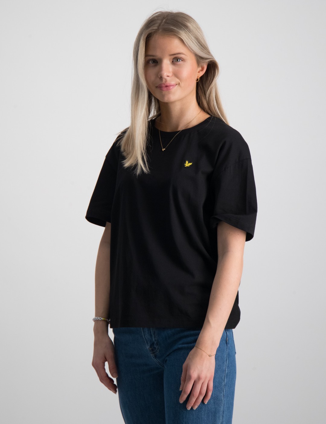 Lyle & Scott Svart Oversize Boxy Tee för Tjej | Kids Brand Store