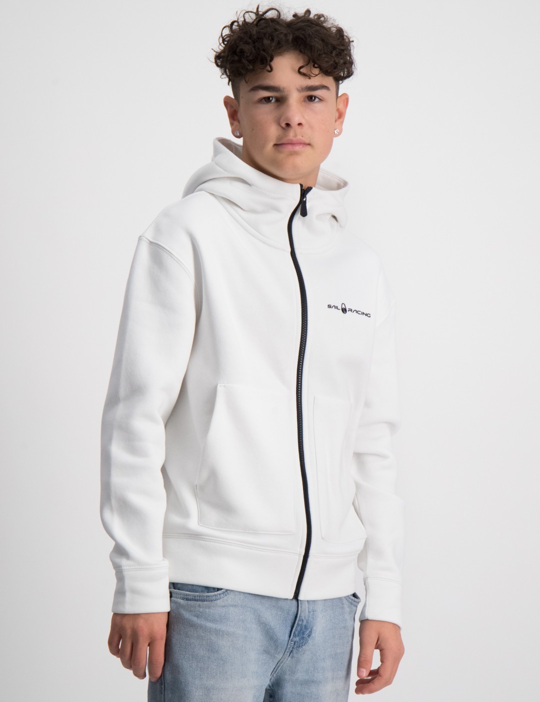 Sail Racing Vit JR RACE HEAVY ZIP HOOD för Kille | Kids Brand Store