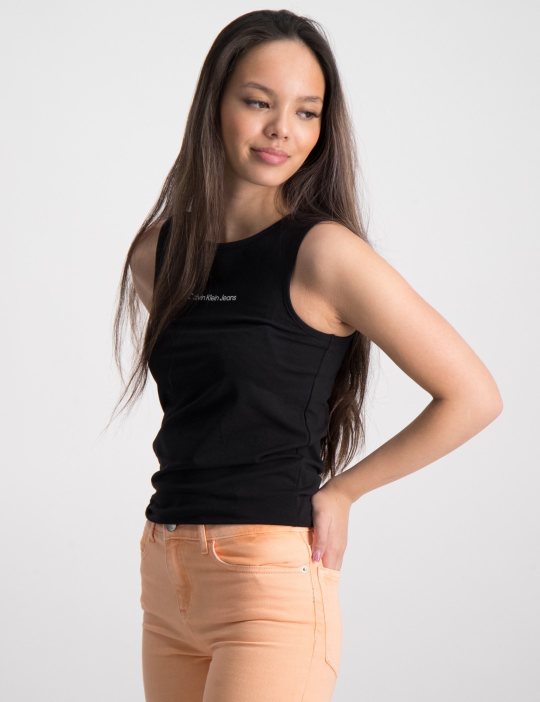 Schwarz CKJ LOGO SLEEVELESS TOP für Mädchen | Kids Brand Store