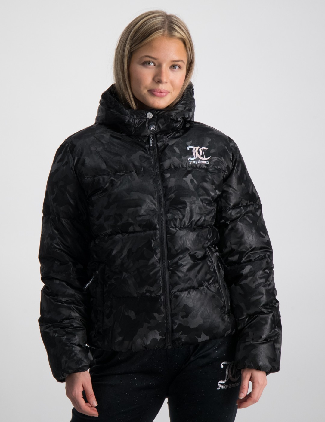 Svart Juicy Abstract Puffa Coat til Jente | Kids Brand Store