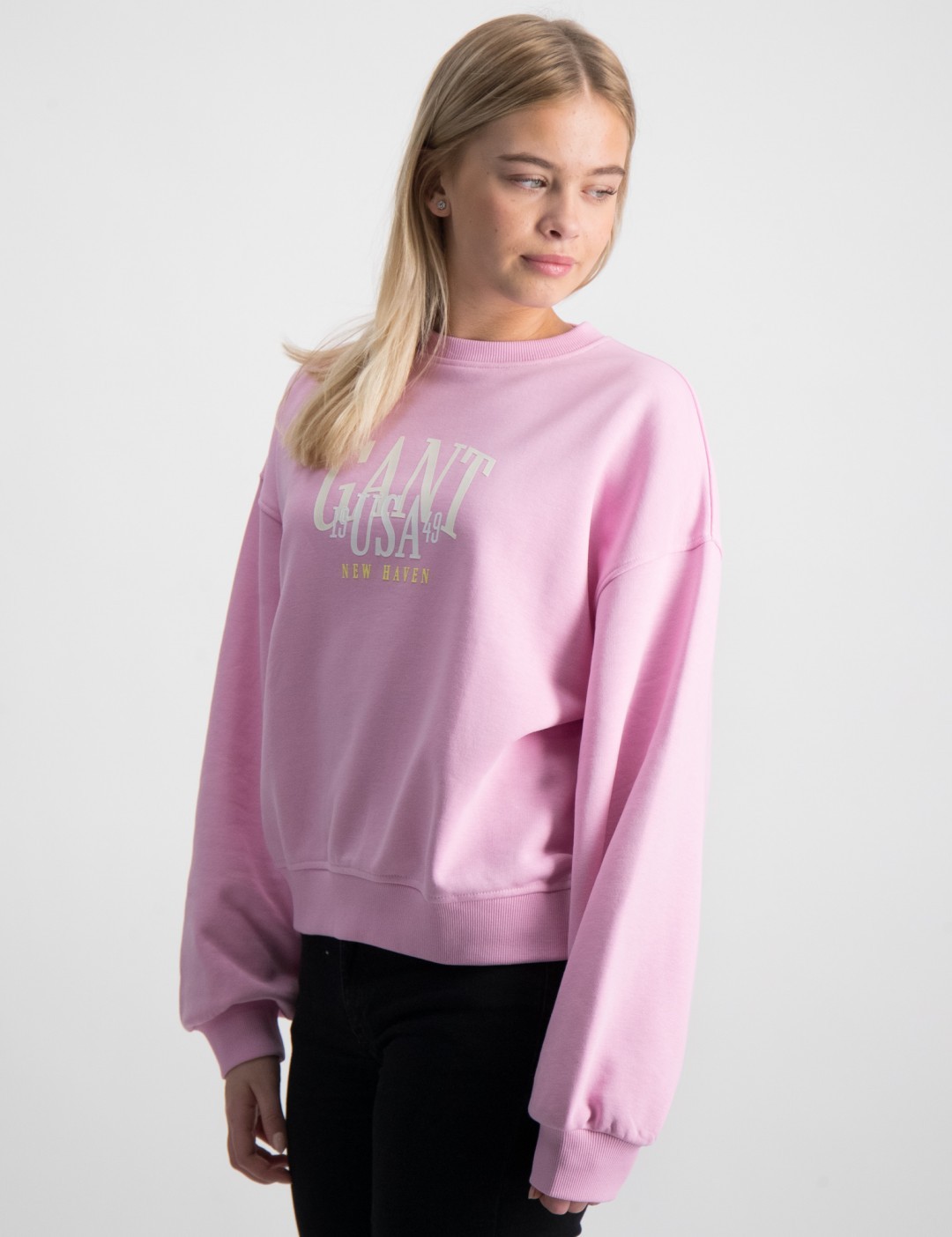 GANT Rosa GANT USA VOLUMINOUS C-NECK til Jente | Kids Brand Store