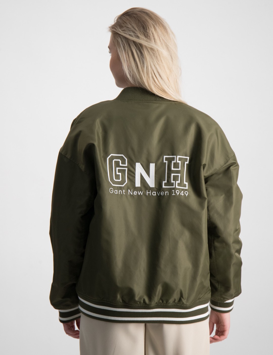 GANT Grön GANT NEW HAVEN VARSITY JACKET för Tjej | Kids Brand Store