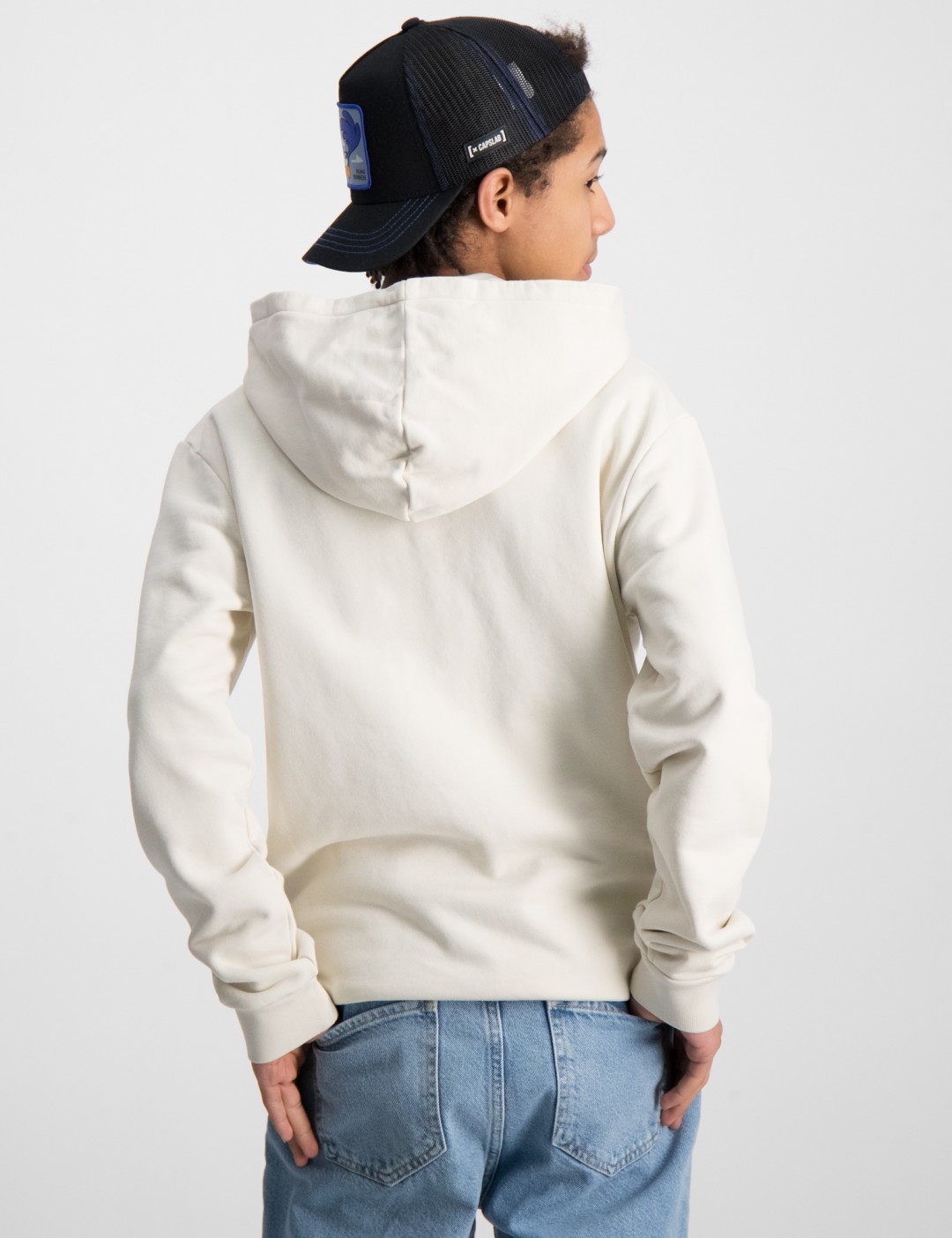 Woolrich Cremefärgad VARSITY LOGO HOODIE för Kille | Kids Brand Store
