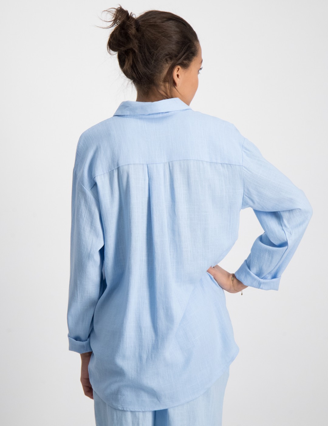 Blå Latti LS Linen Shirt för Tjej | Kids Brand Store