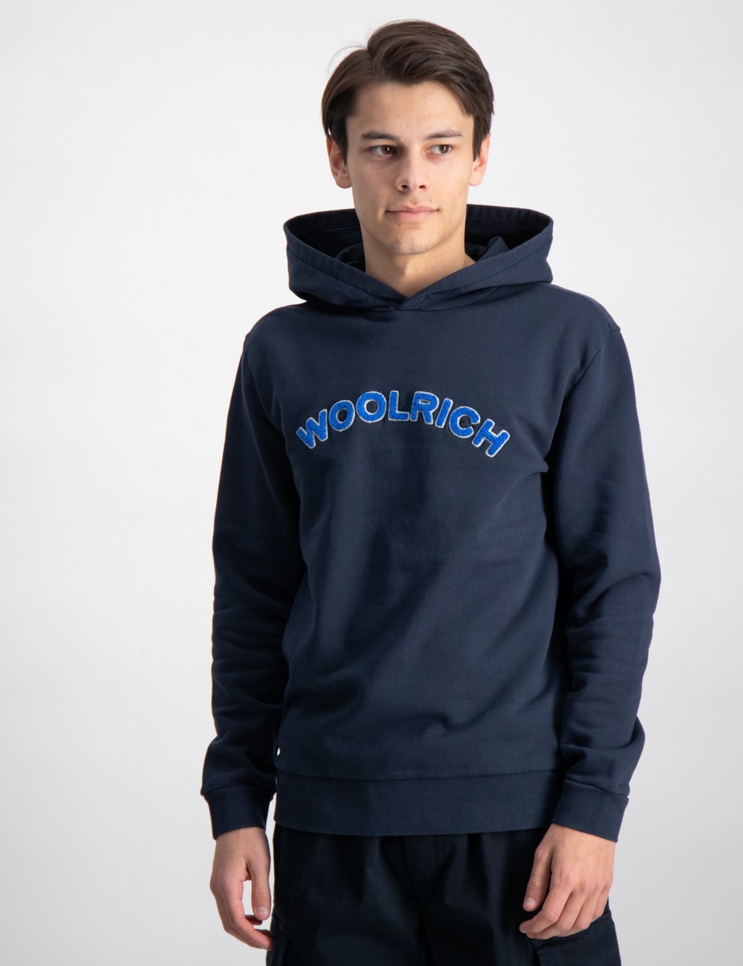 Woolrich Blå VARSITY LOGO HOODIE til Dreng | Kids Brand Store