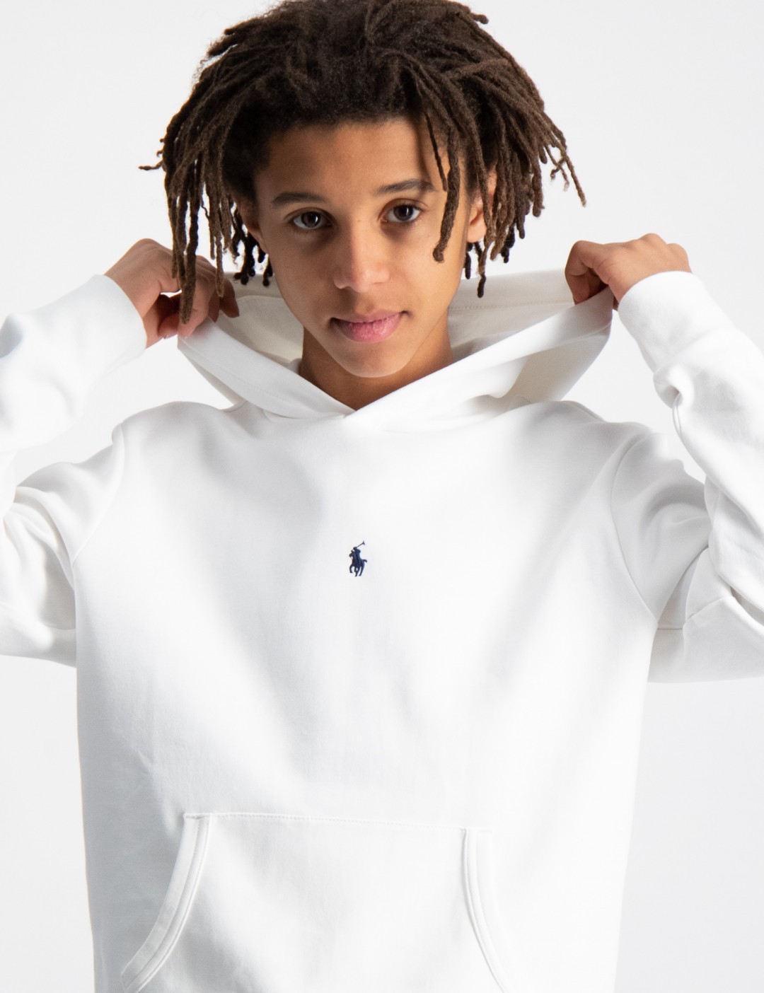 Polo Ralph Lauren Vit Double-Knit Hoodie för Kille | Kids Brand Store