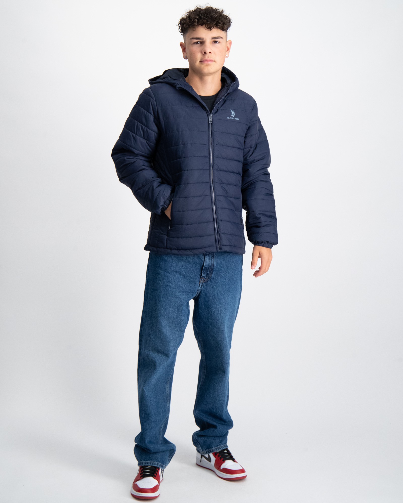 U.S. Polo Assn. Blå USPA Hooded Quilted Jacket til Gutt | Kids Brand Store