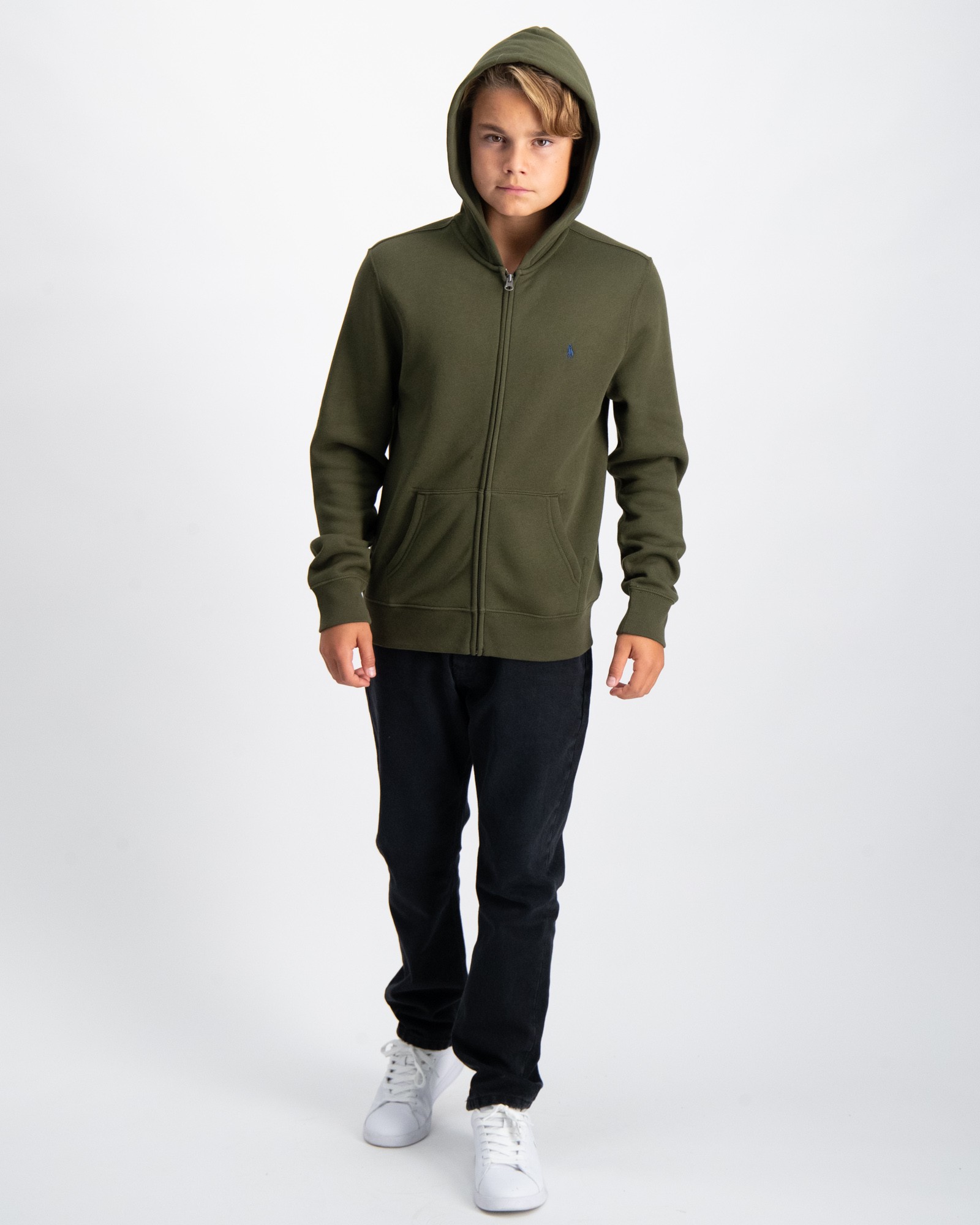 Grön Fleece Full-Zip Hoodie för Kille | Kids Brand Store