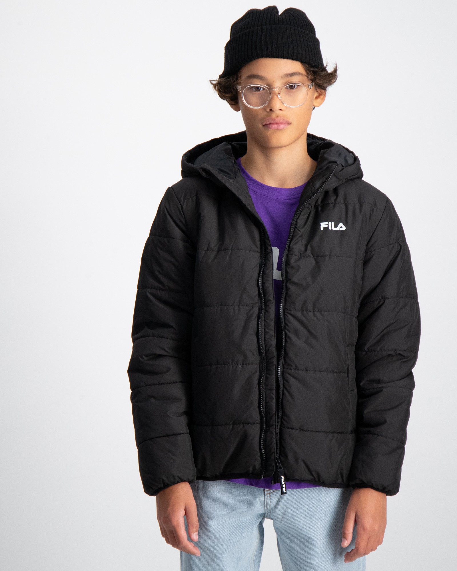 Fila Svart BERGHUELEN puff jacket til Gutt | Kids Brand Store