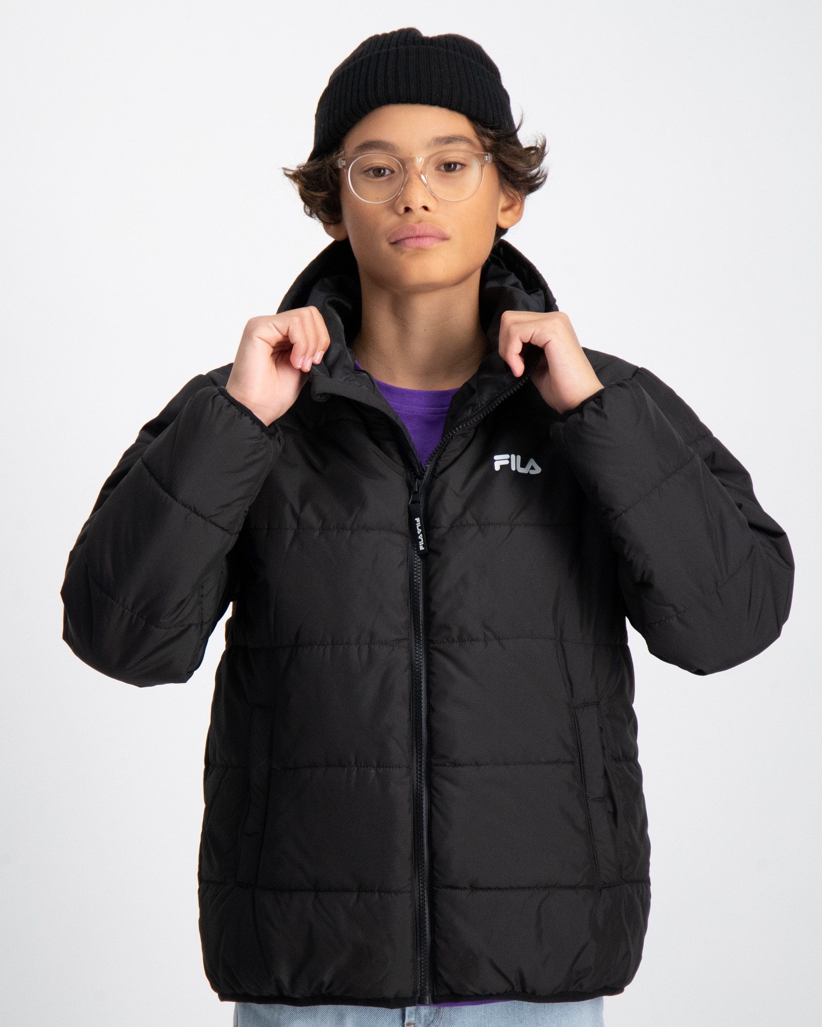 Fila Svart BERGHUELEN puff jacket til Gutt | Kids Brand Store