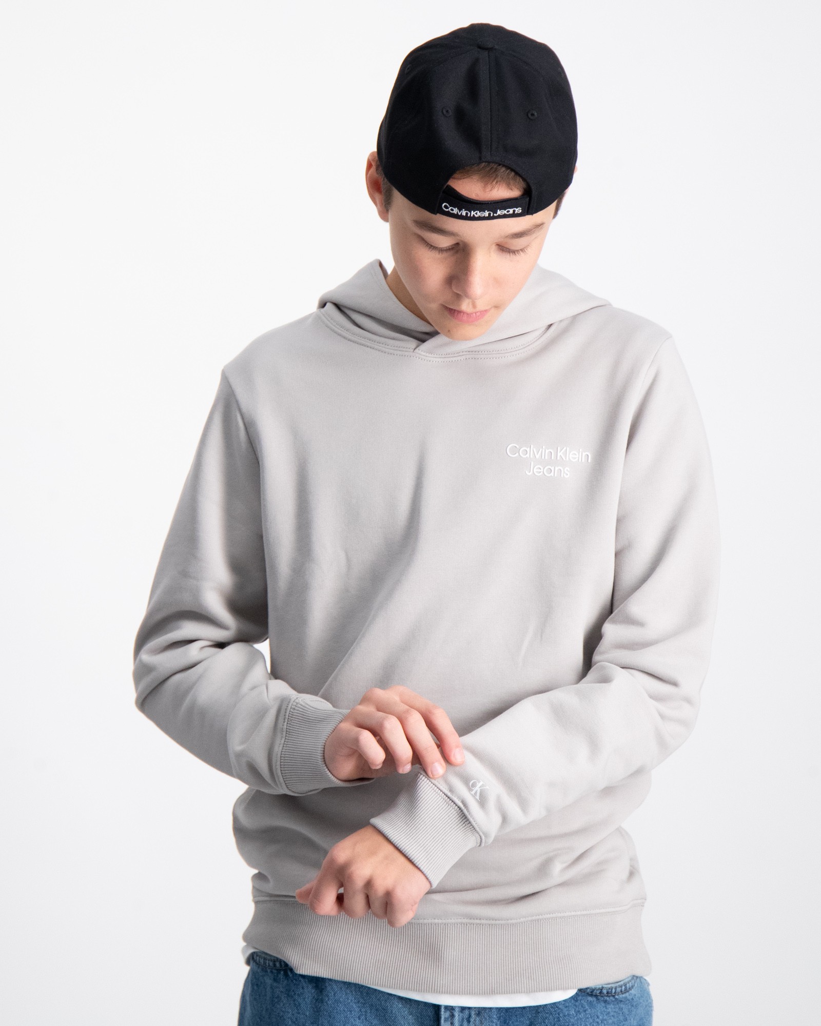Grau CKJ STACK LOGO HOODIE für Jungen | Kids Brand Store