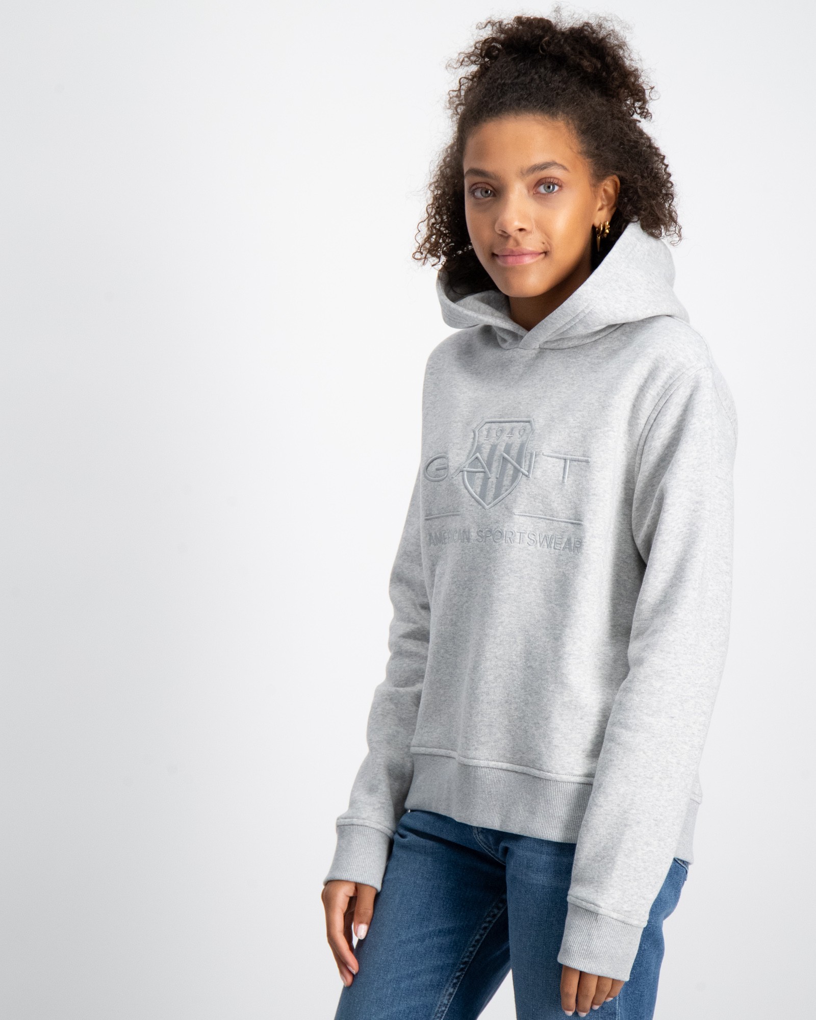 Grå TONAL SHIELD HOODIE til Pige | Kids Brand Store