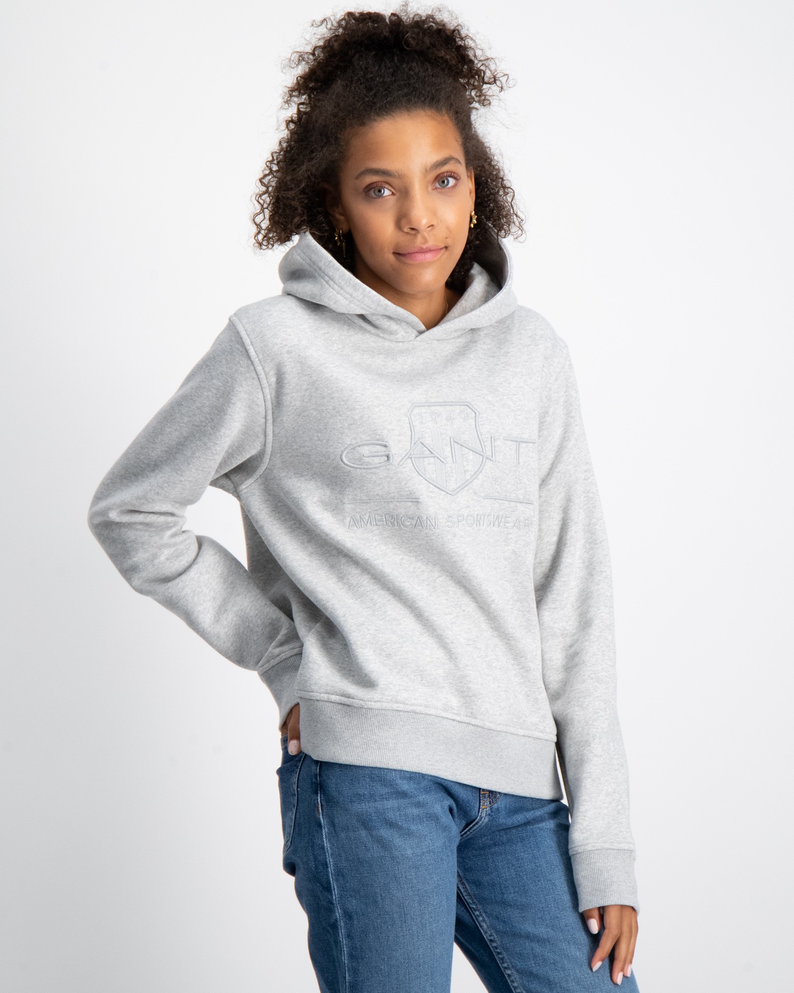 Grå TONAL SHIELD HOODIE til Pige | Kids Brand Store