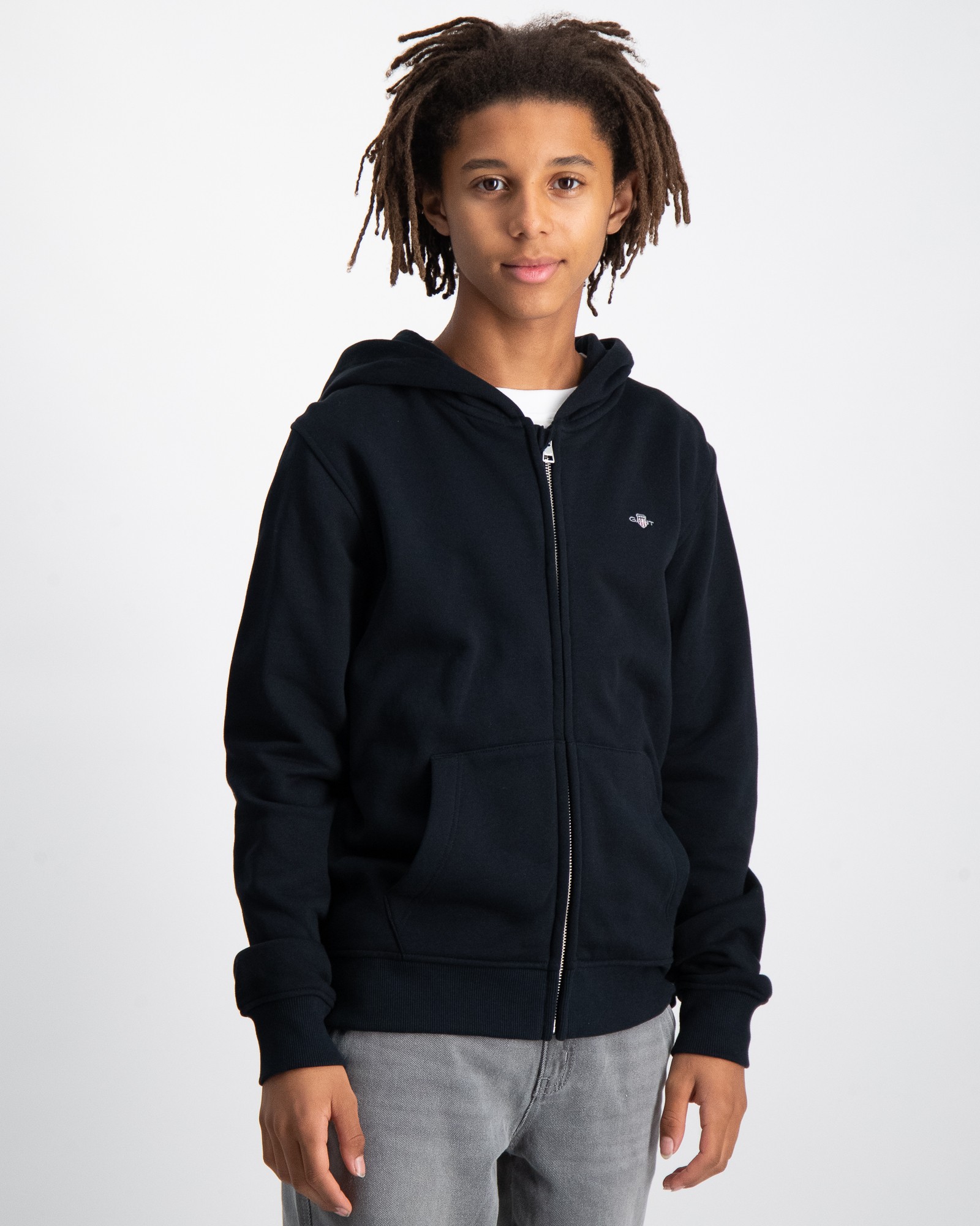 GANT Svart SHIELD FULL ZIP HOODIE för Kille | Kids Brand Store