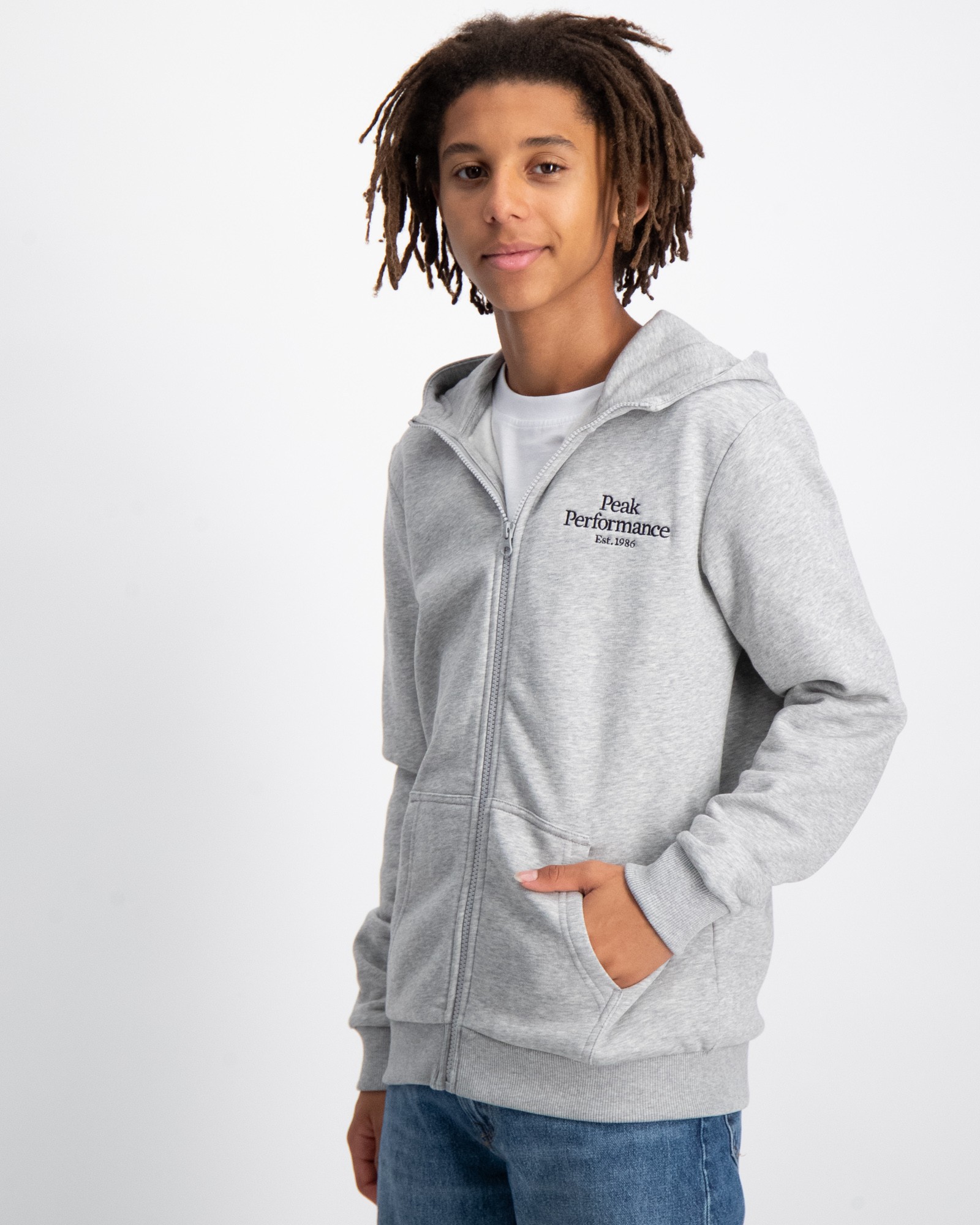 Peak Performance Grå Jr Original Zip Hood för Kille | Kids Brand Store
