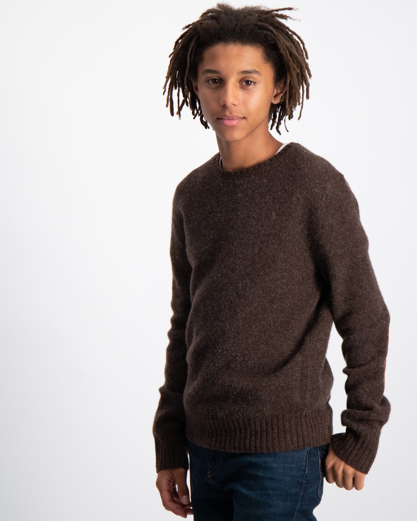 Polo Ralph Lauren Brun Elbow-Patch Wool-Cashmere Sweater til Gutt ...