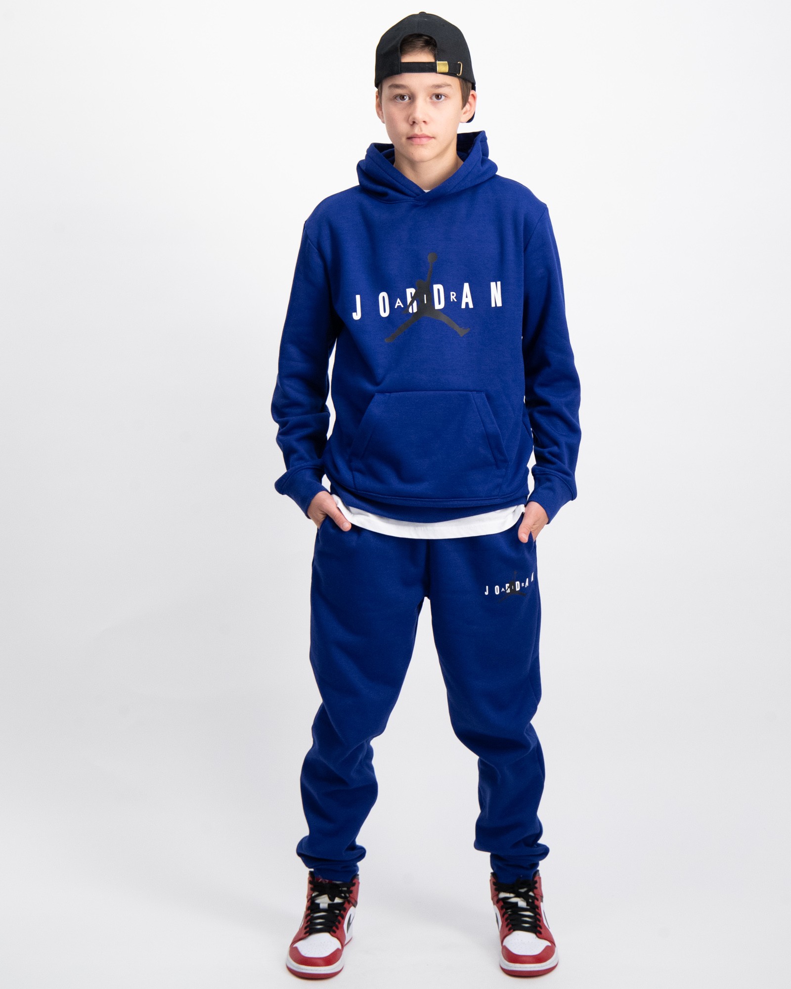 Nike Jordan Blå JDB JUMPMAN SUSTAINABLE PULLOV för Kille | Kids Brand Store