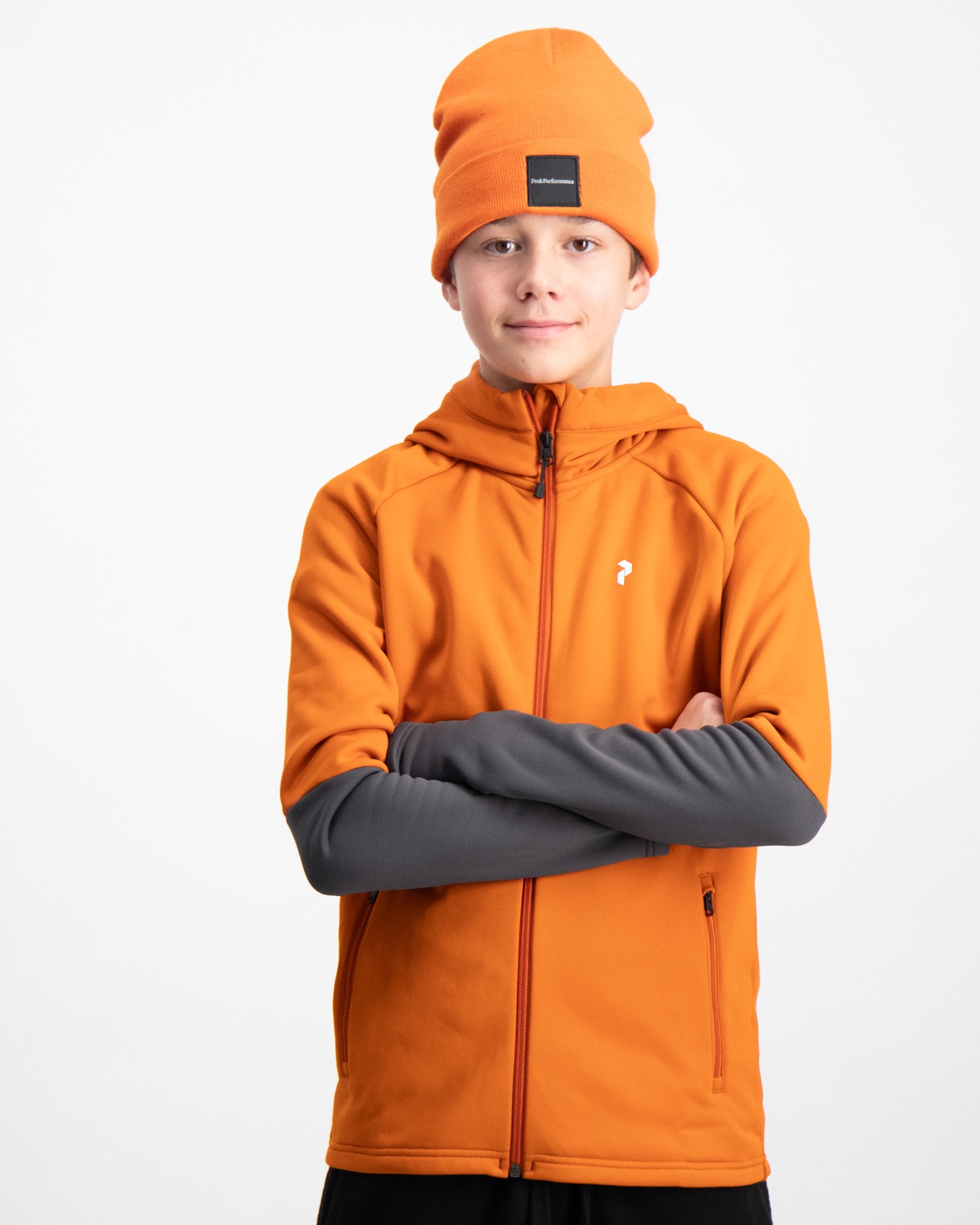 Peak Performance Orange Jr Rider Zip Hood för Kille | Kids Brand Store