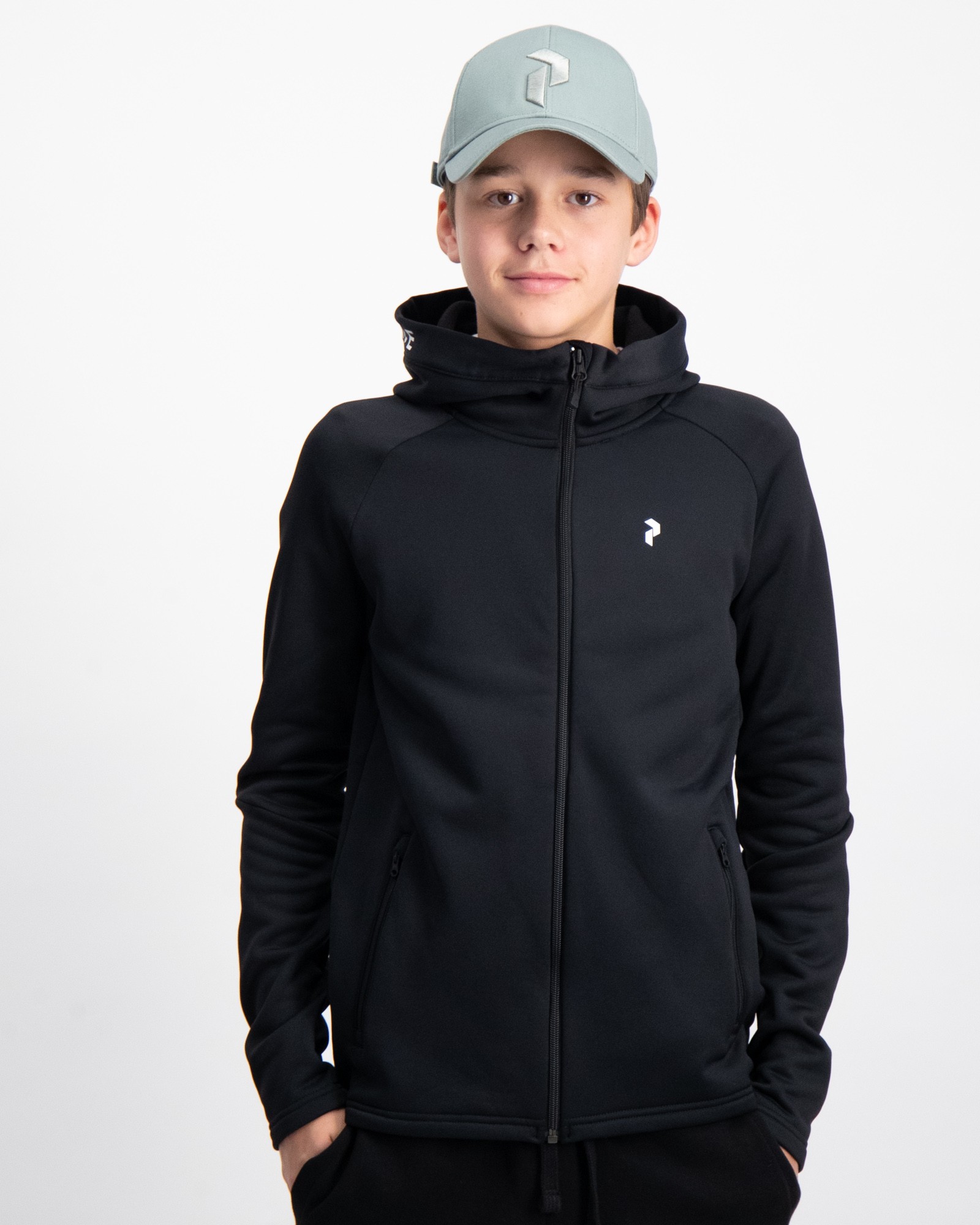 Peak Performance Svart Jr Rider Zip Hood för Kille | Kids Brand Store
