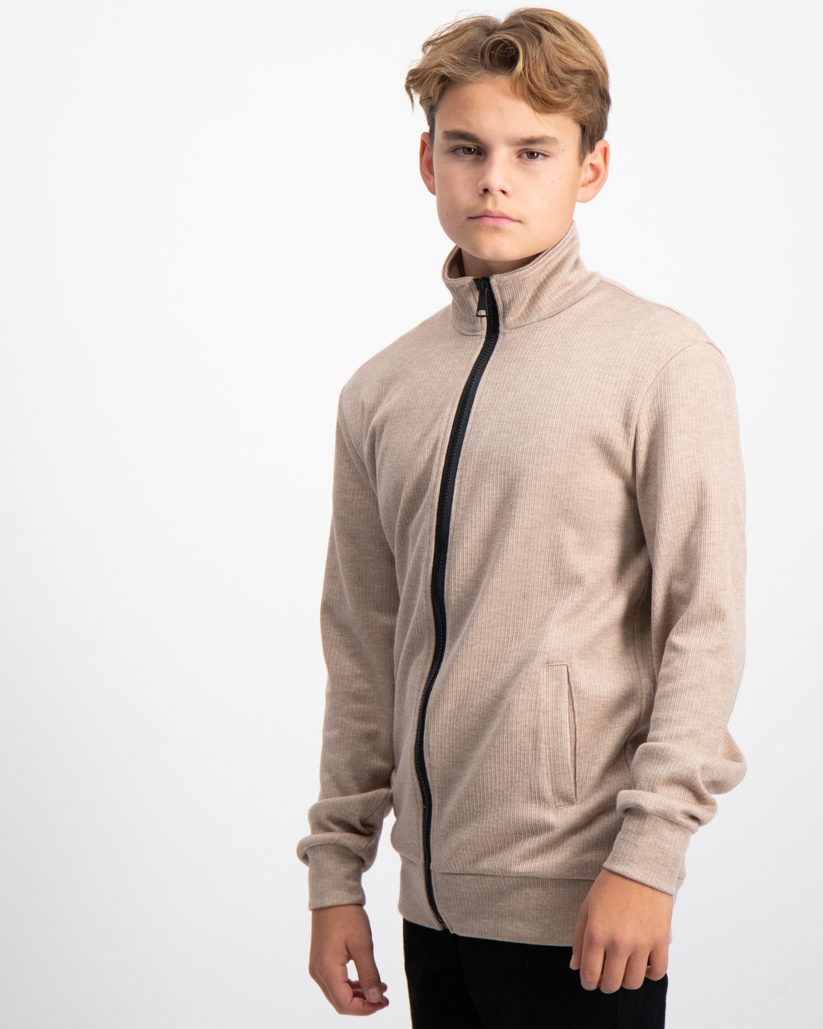 RYVLS Beige Zip Cardigan för Kille | Kids Brand Store