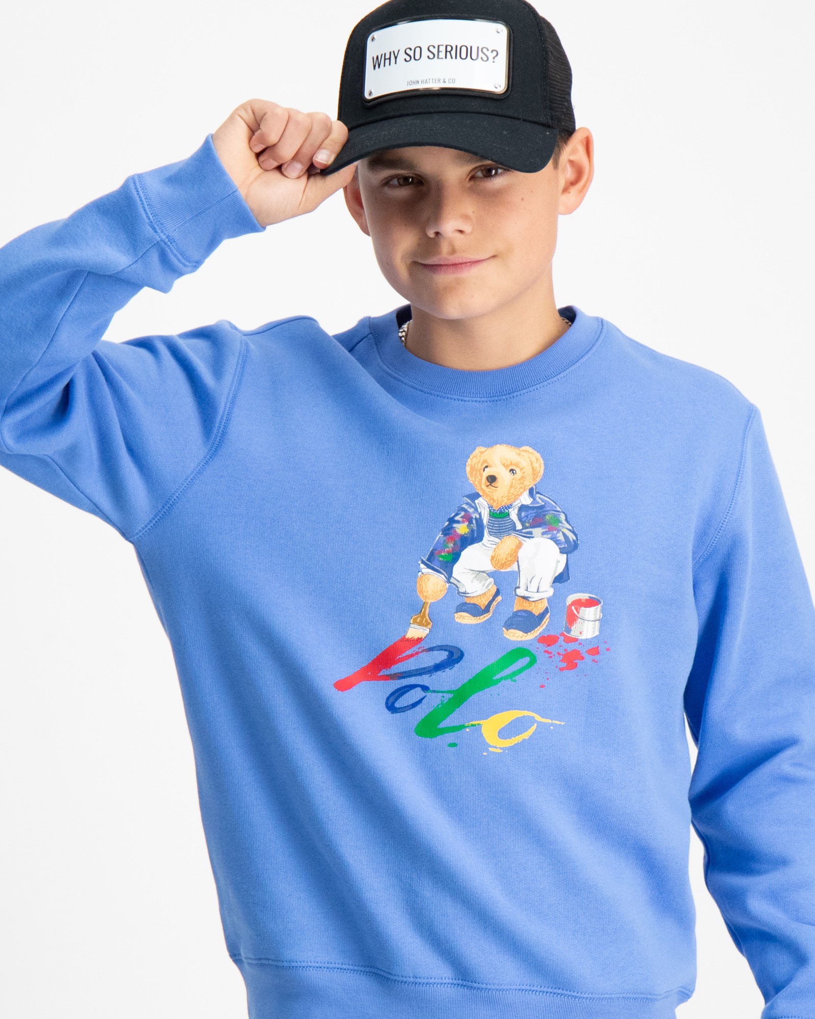 Blå Polo Bear Fleece Sweatshirt för Kille | Kids Brand Store