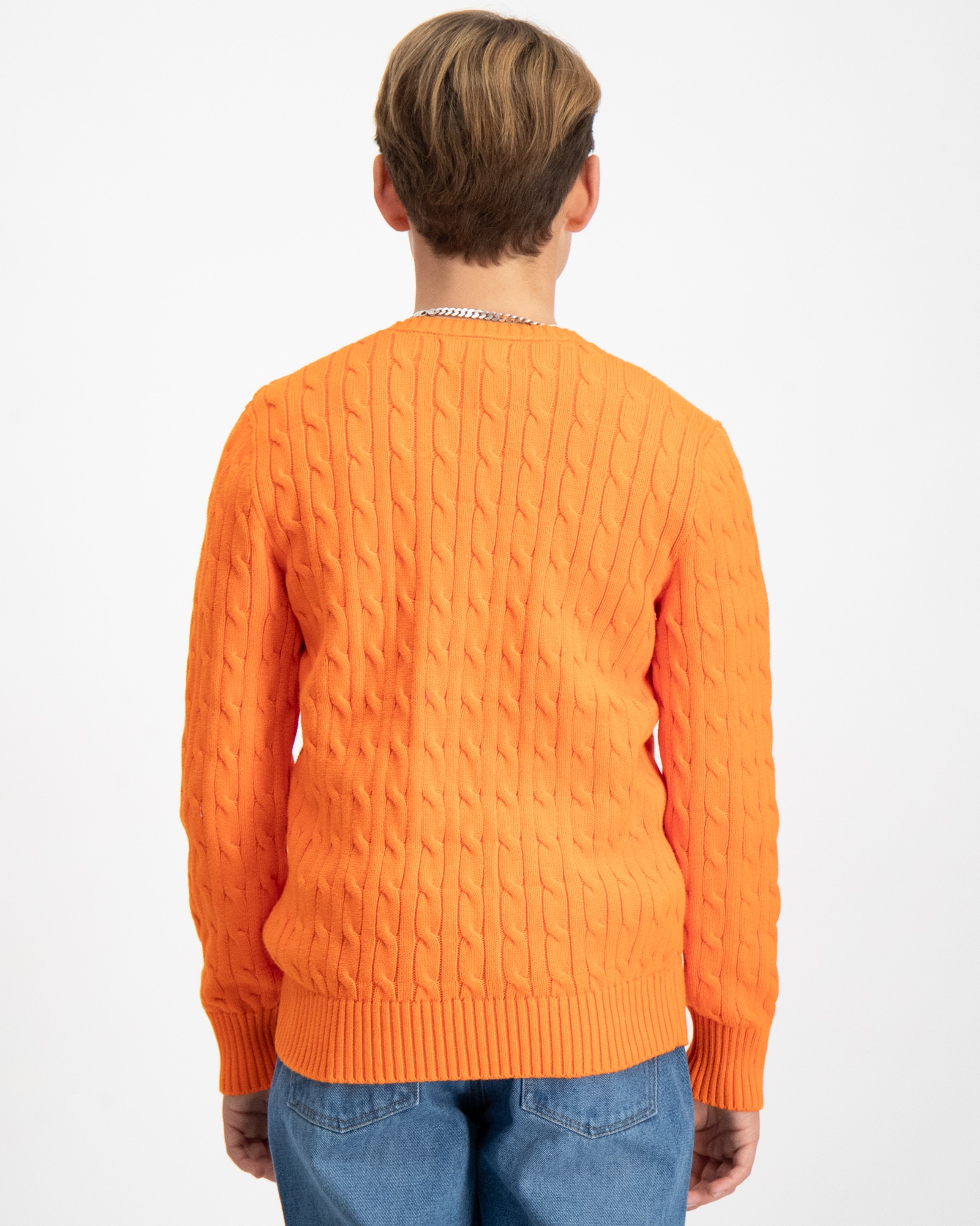 Polo Ralph Lauren Orange Cable-Knit Cotton Sweater för Kille | Kids ...