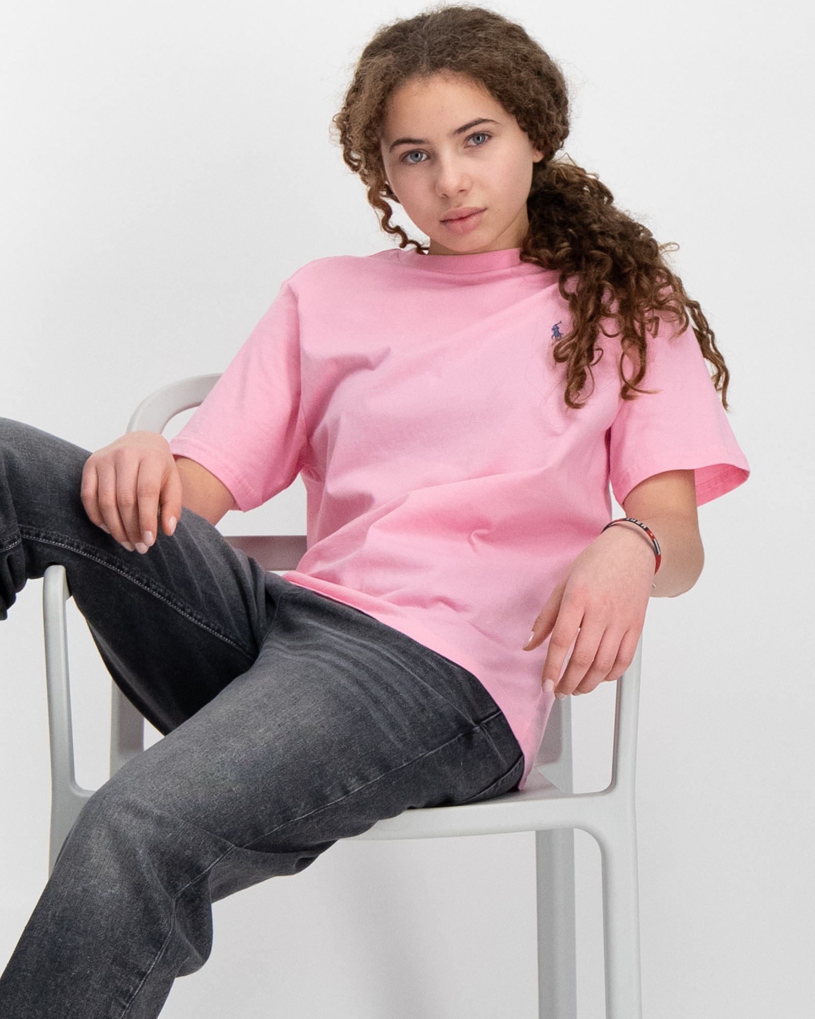 Rosa Cotton Jersey Crewneck Tee til Jente | Kids Brand Store