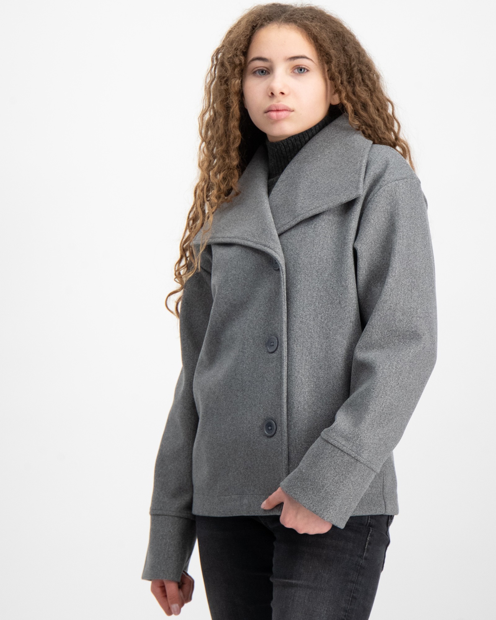 Gina Tricot Young Grå Y short felt jacket för Tjej | Kids Brand Store