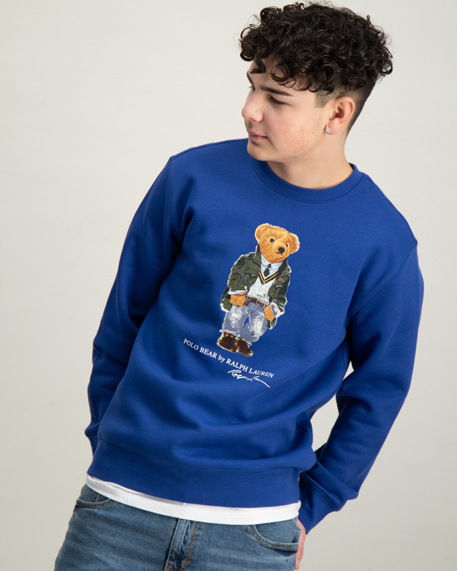 Polo Ralph Lauren Blå Polo Bear Fleece Sweatshirt til Gutt | Kids Brand ...