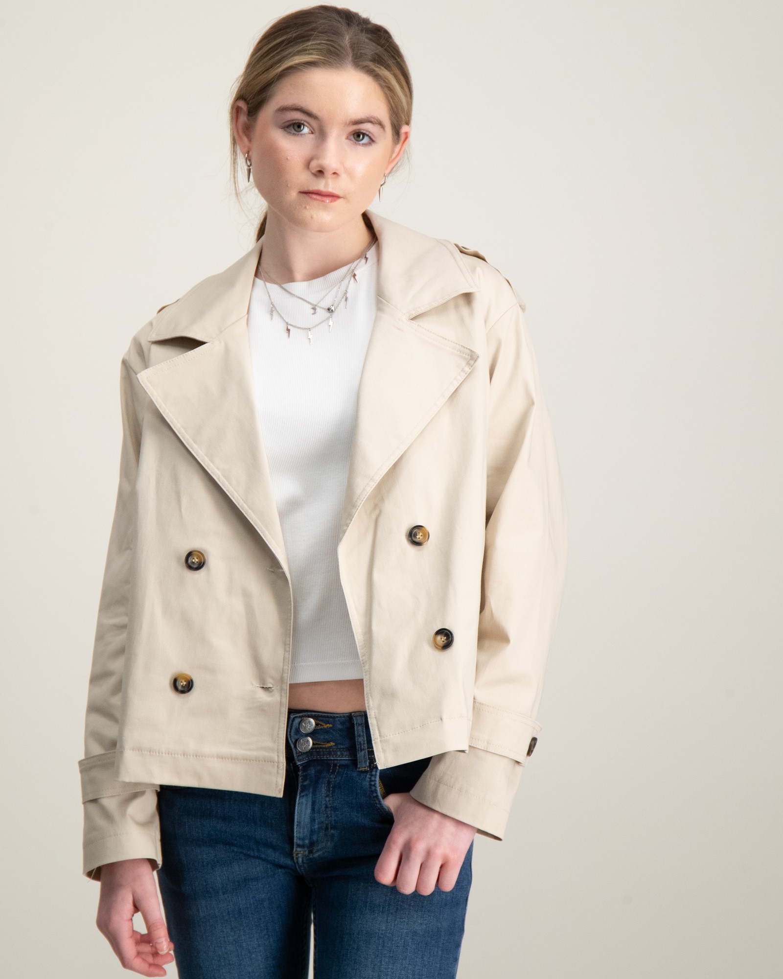 RYVLS Beige Sthlm Short Trench til Pige | Kids Brand Store