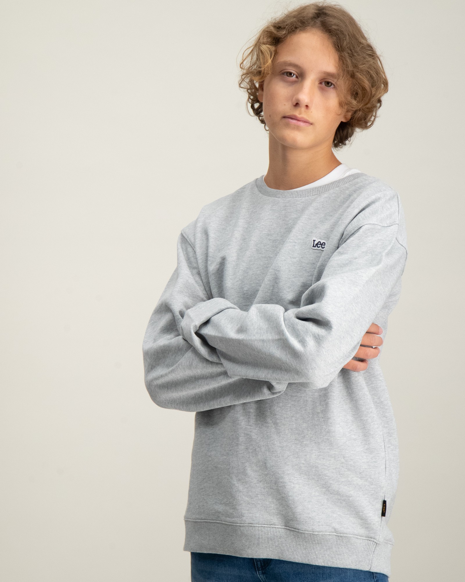 Grå Badge LB Crew för Kille | Kids Brand Store