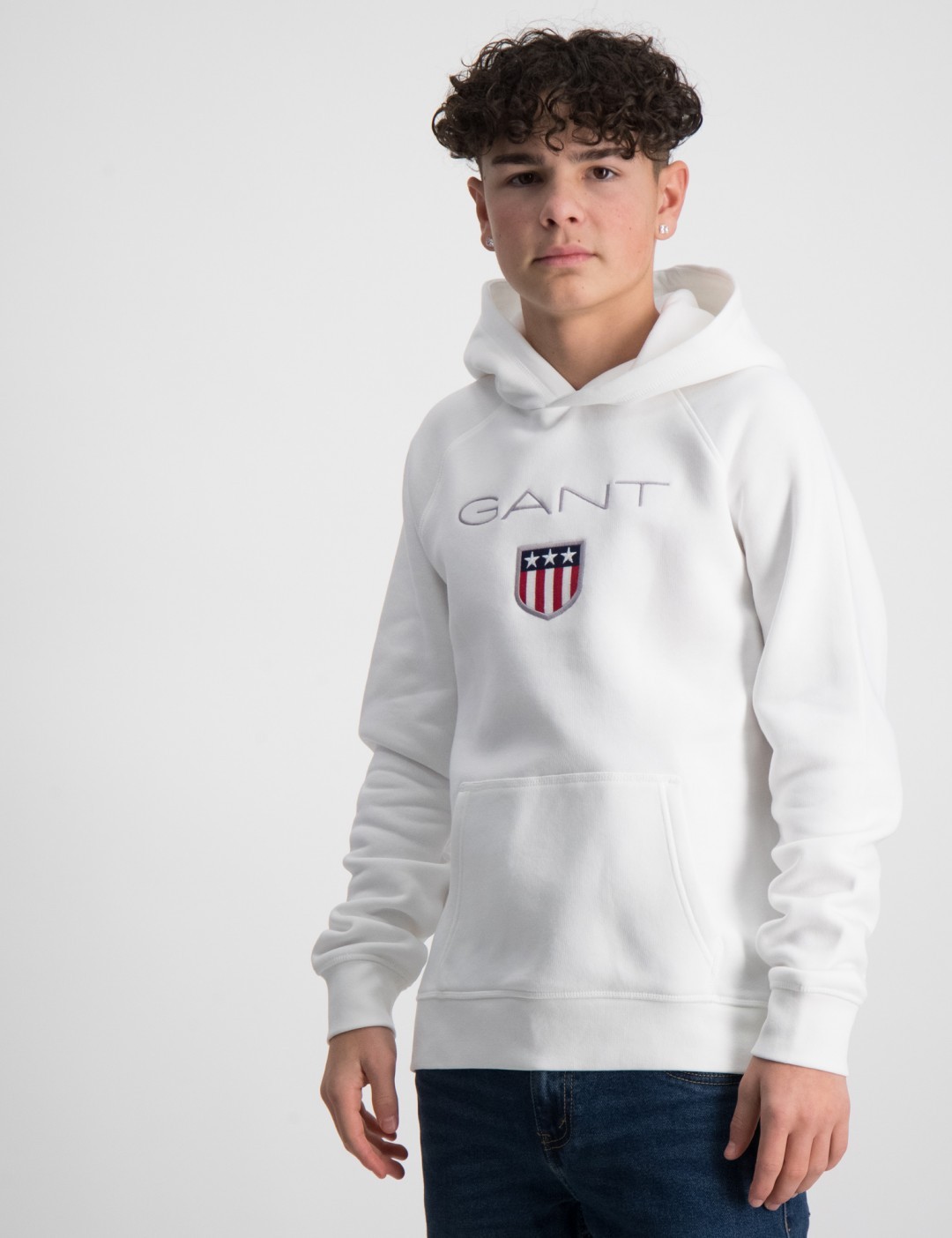 GANT Vit GANT SHIELD HOODIE för Kille | Kids Brand Store